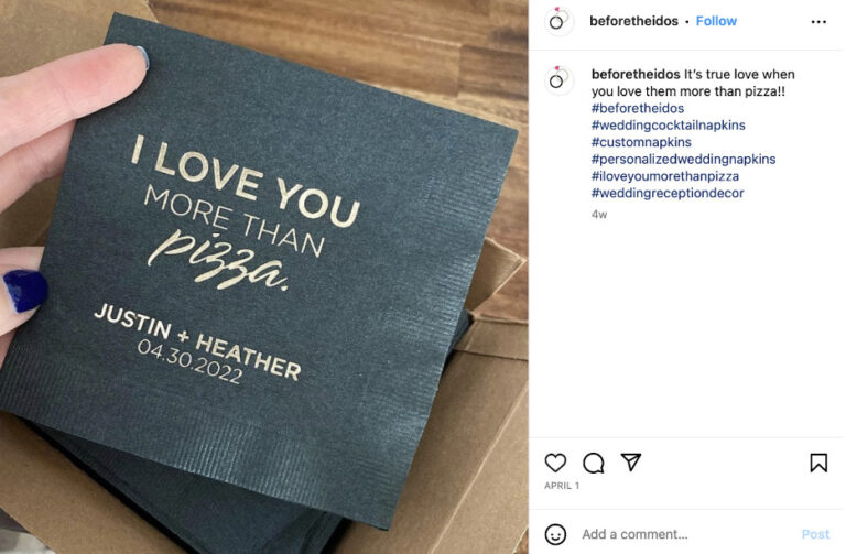 11 Clever Ways to Incorporate Your Wedding Hashtag on Your Big Day
