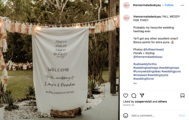 11 Clever Ways to Incorporate Your Wedding Hashtag on Your Big Day
