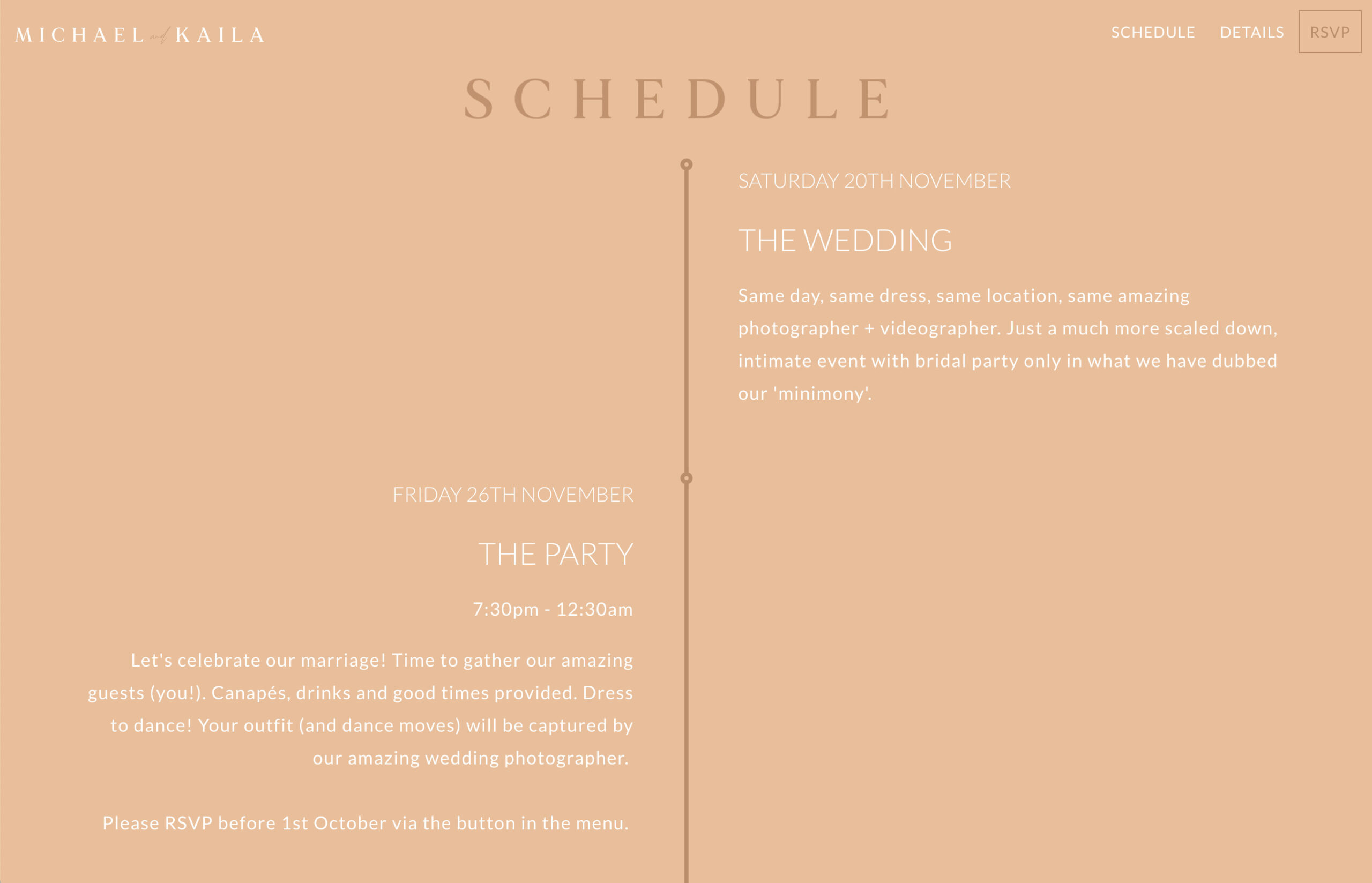 wedsites.com-Michael-and-Kalia-custom-wedding-website-examples-schedule ...