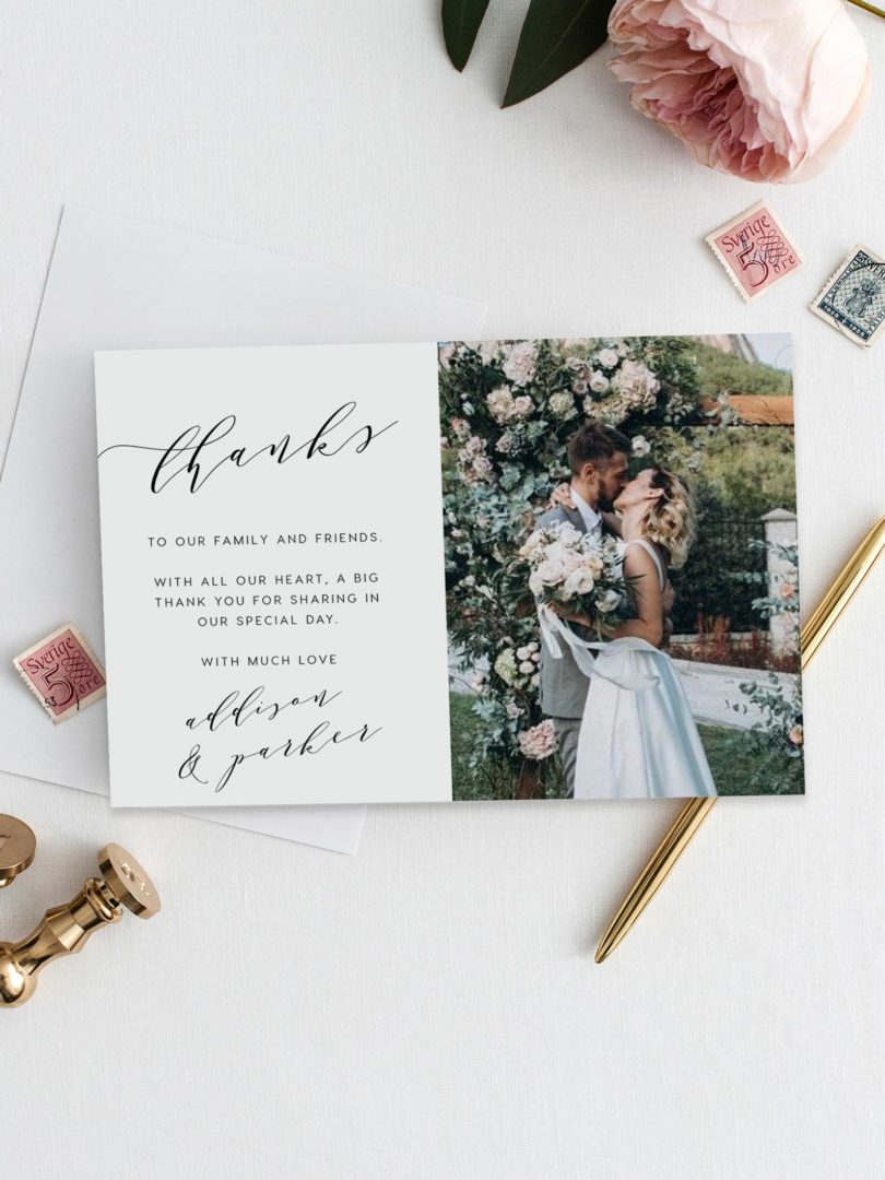 Wedding thank you card wording store